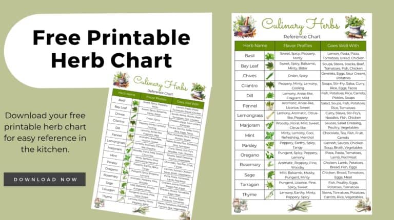 Your Essential Printable Herb Chart: An Easy Guide - Herb Garden Life